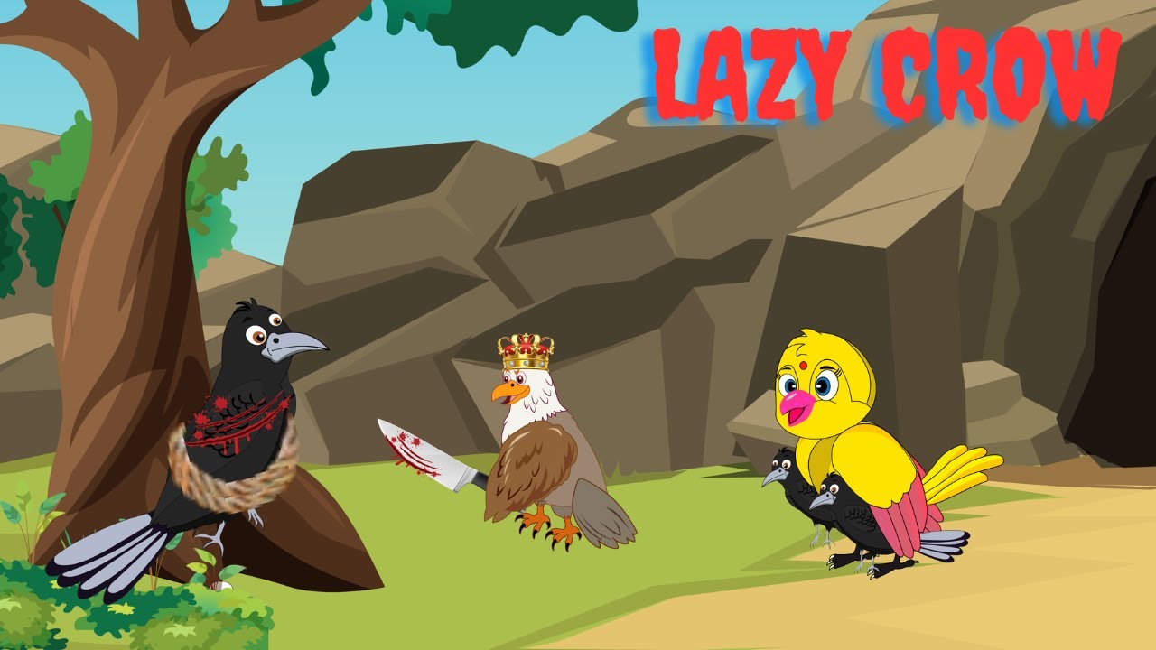 Lazy Crow । English Cartoon । Birds stories । babies stories । Tunir ...