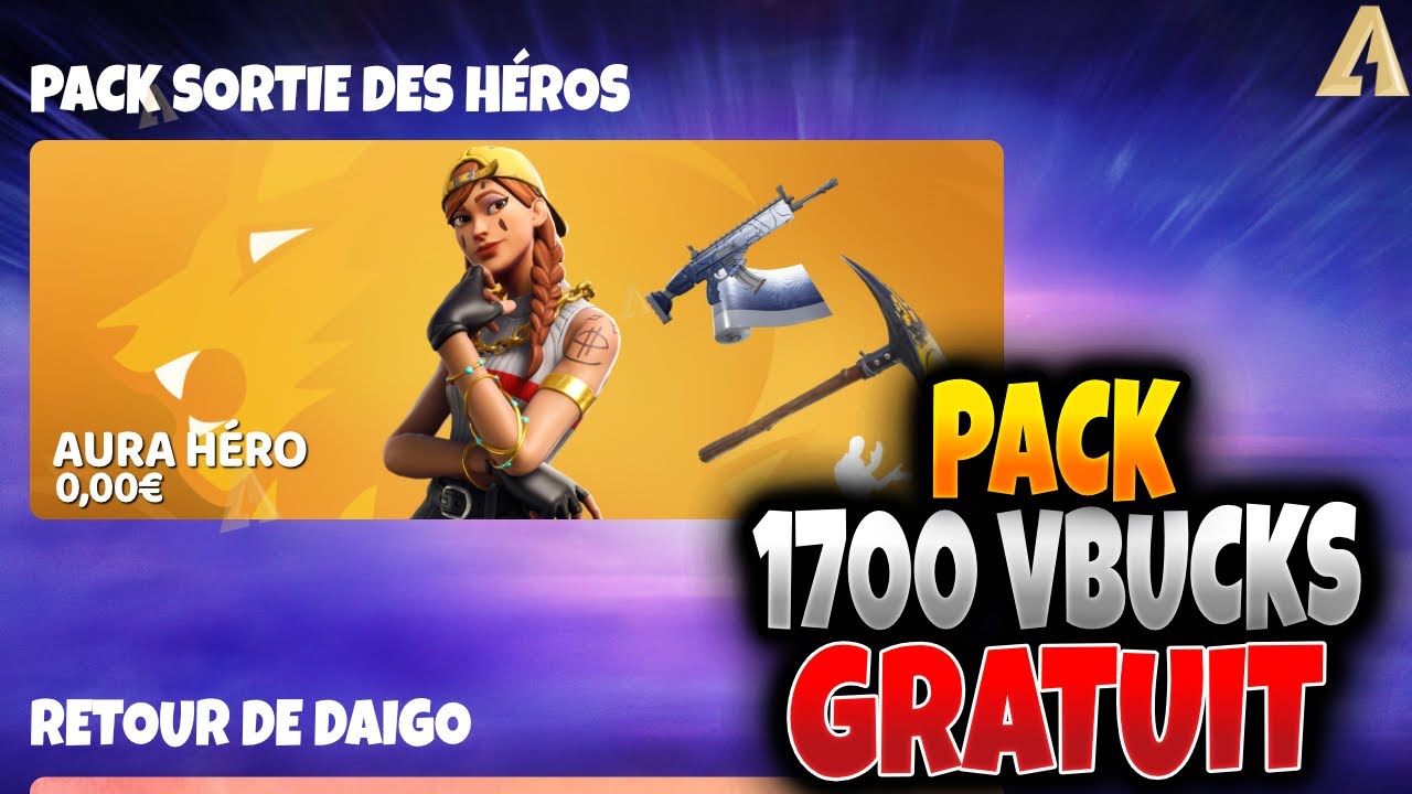Nouveau Pack Héros 1700 Vbucks GRATUIT sur Fortnite Super - YouTube