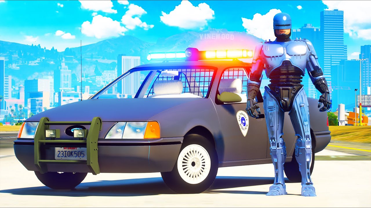Robocop POLICE ROBOT patrol in GTA 5!! (Police Mod) - YouTube