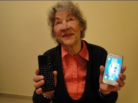 Cool Grandma playing on projector Smartphone (Galaxy BEAM) - YouTube