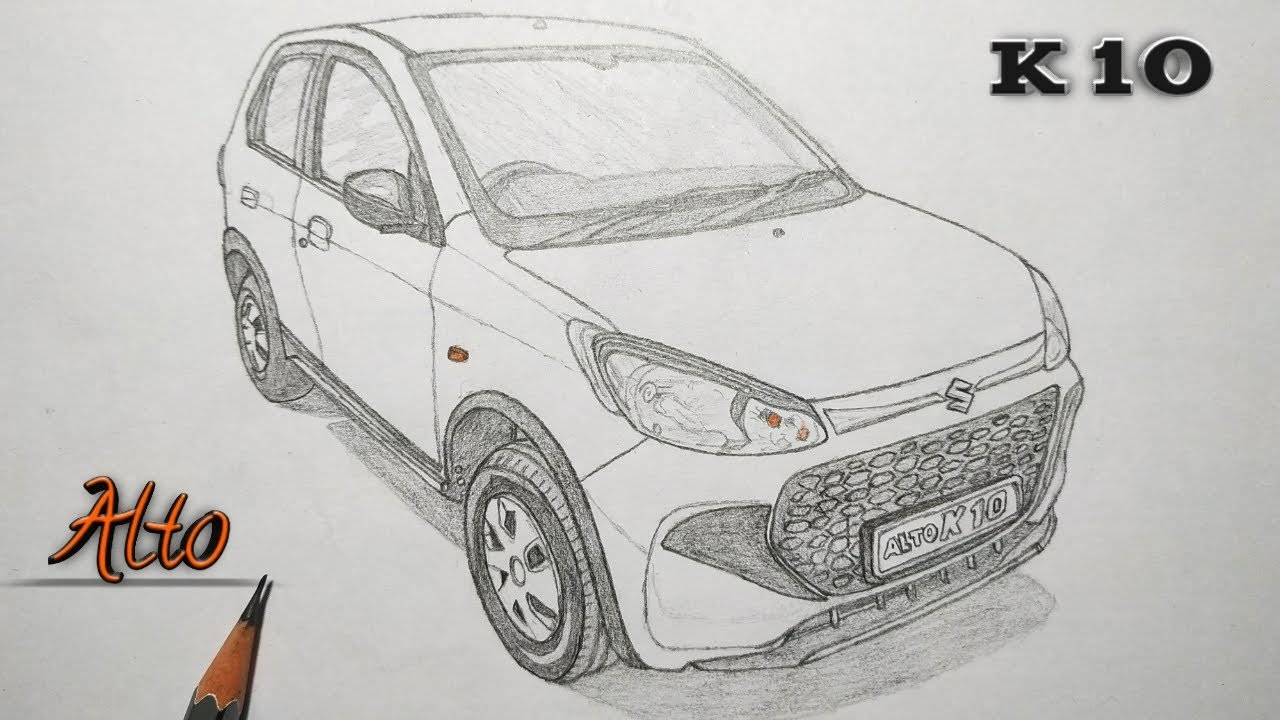 How To Draw Alto K 10 Car || Maruti Suzuki Alto K 10 Drawing || Alto K ...
