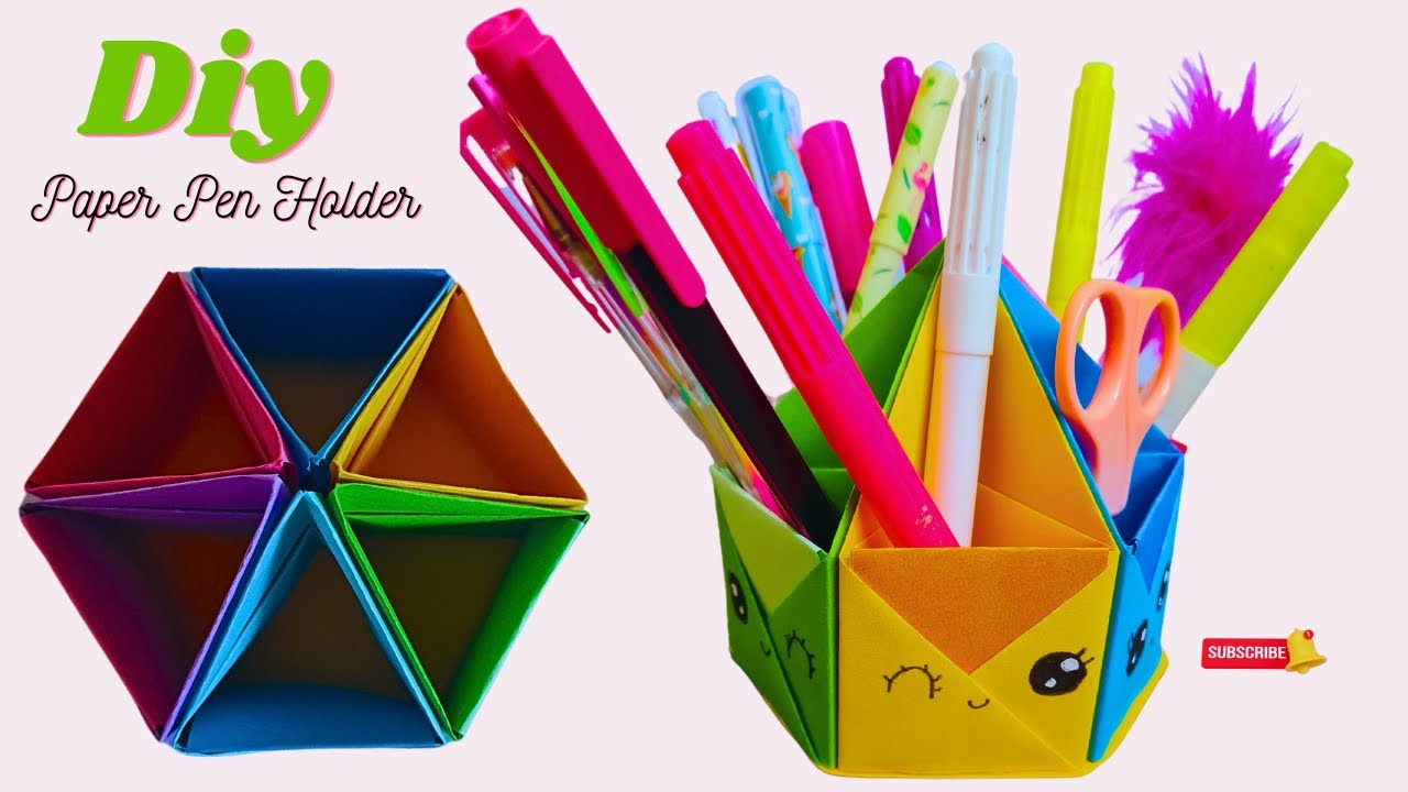 How to Make a Paper Pen Holder/DIY Paper Box/Origami @FabiandAriCraft ...