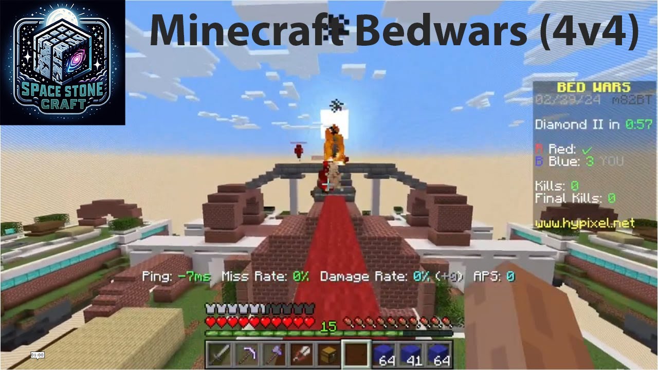 Minecraft Hypixel BedWars (4v4) [Minecraft BedWars-Episode:3] - YouTube