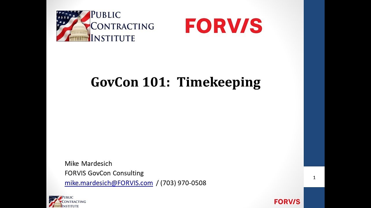 GovCon 101 - Timekeeping - YouTube