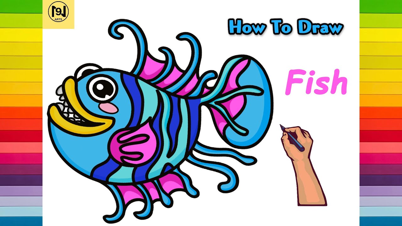 How to draw a Sea Fish easy | No.9 ARTS - YouTube