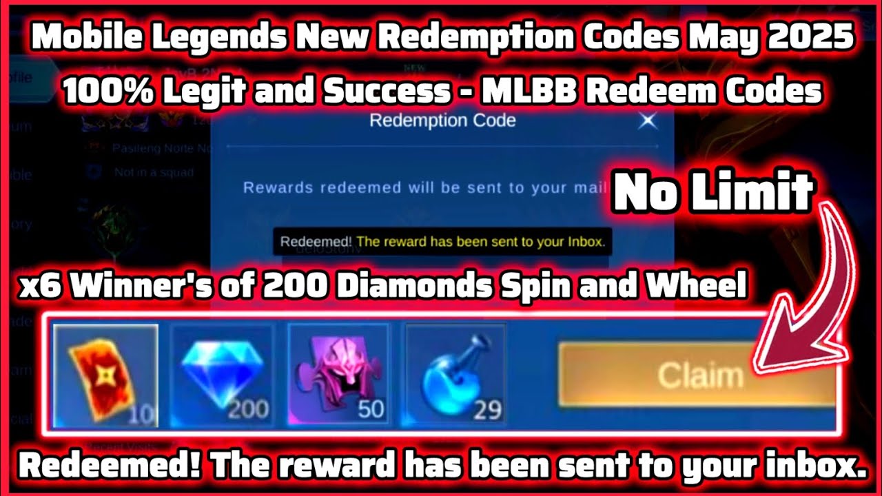 Mobile Legends Redeem Codes May 3, 2025 - x6 Winner's of 200 MLBB ...