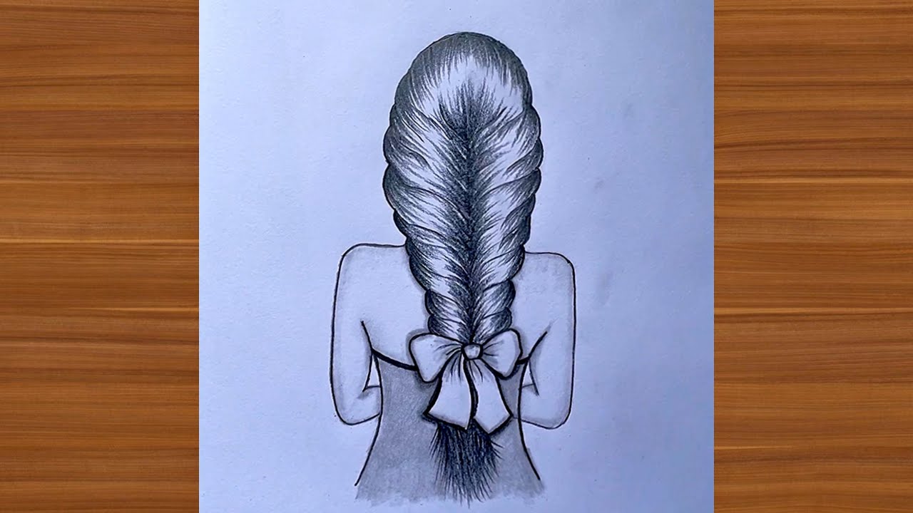 How to draw a beautiful girl with long hair step by step || pencil ...