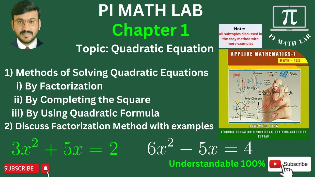 Methods of Solving Quadratic Equation - Discuss Factorization with ...
