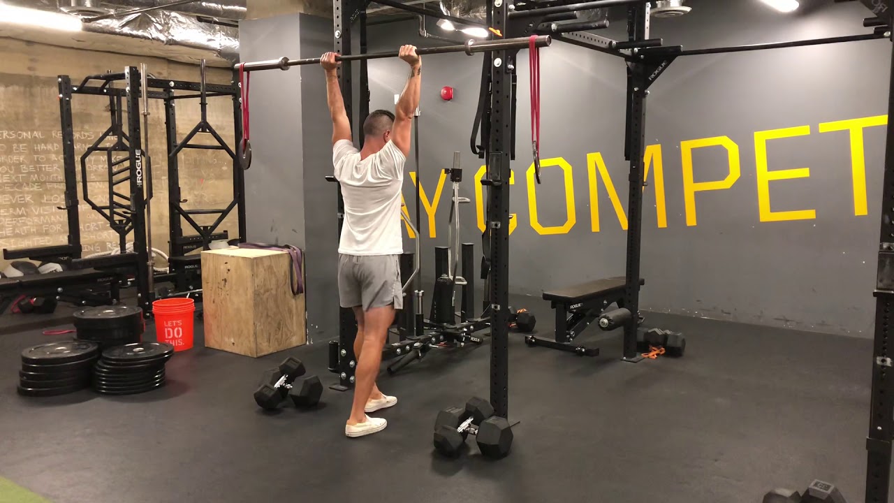 Barbell Overhead Shake Weight walk - YouTube