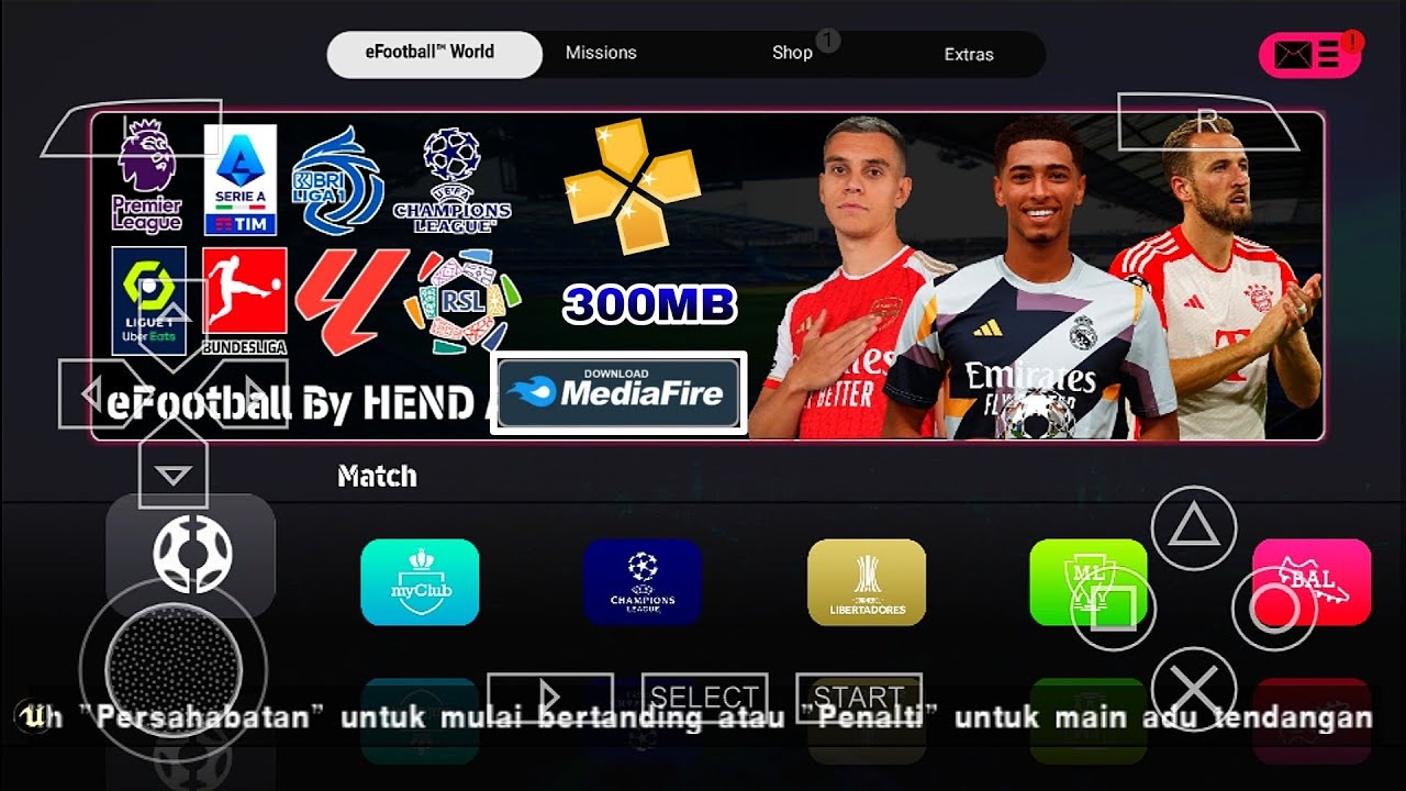 eFOOTBALL PES 2024 ON PSP/PPSSPP ANDROID OFFLINE NEW UPDATE PS5 CAMERA ...