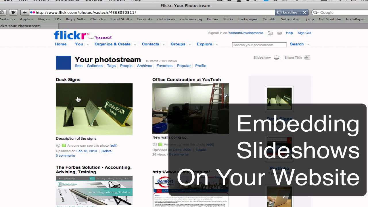 Flickr Signup and Slideshow on Your Website - YouTube