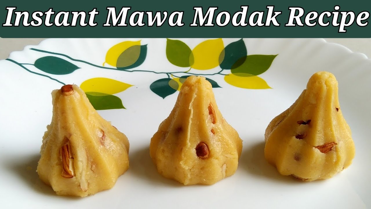 Instant Mawa Modak Recipe | Khoya Modak Recipe | Khava Modak | Mava ...