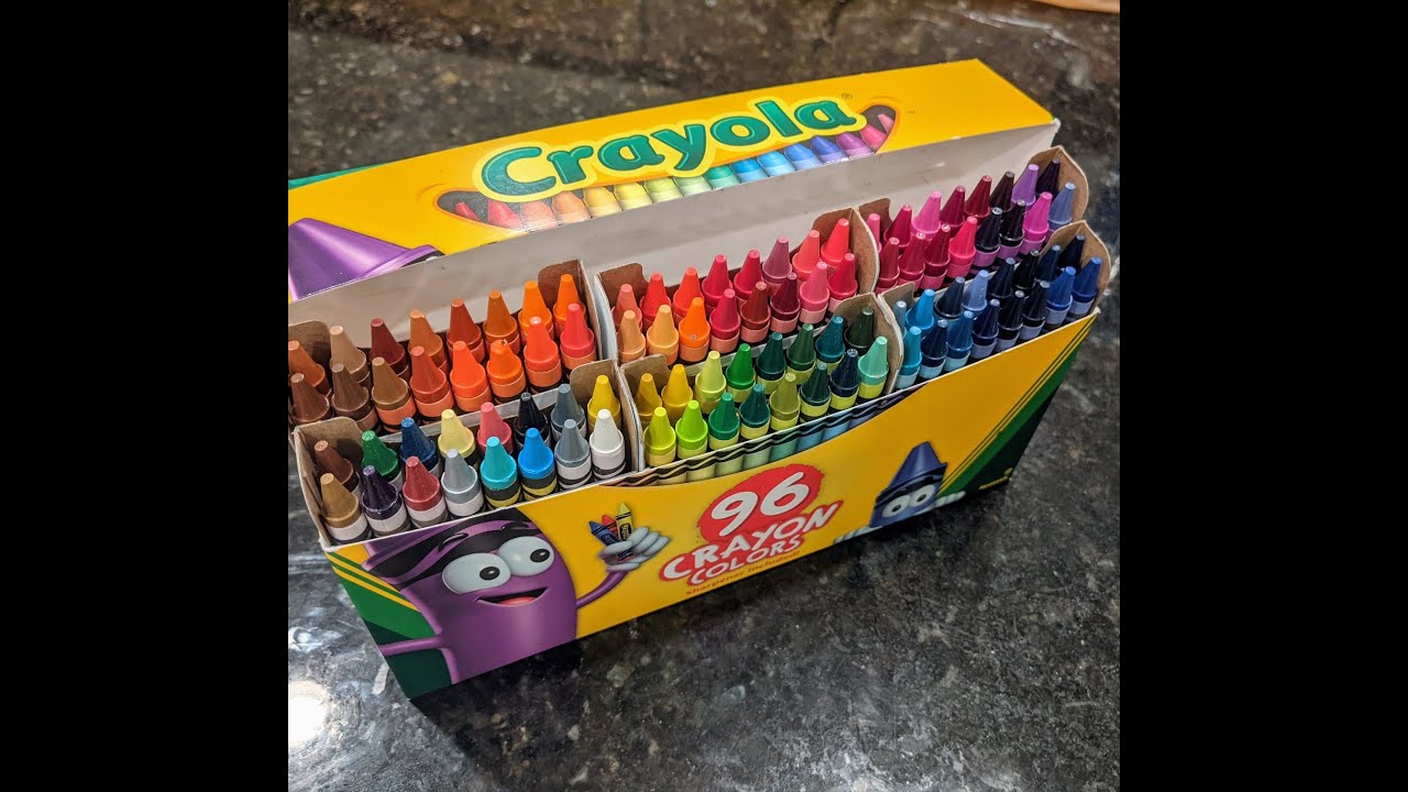 Box of 96 crayons color coordinated - YouTube