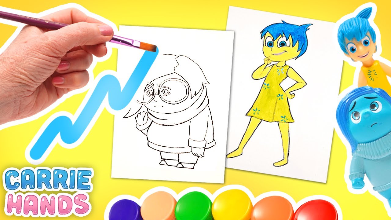 Inside Out 2 DIY Canvas Painting Of Sadness and Joy | Craft Videos For ...