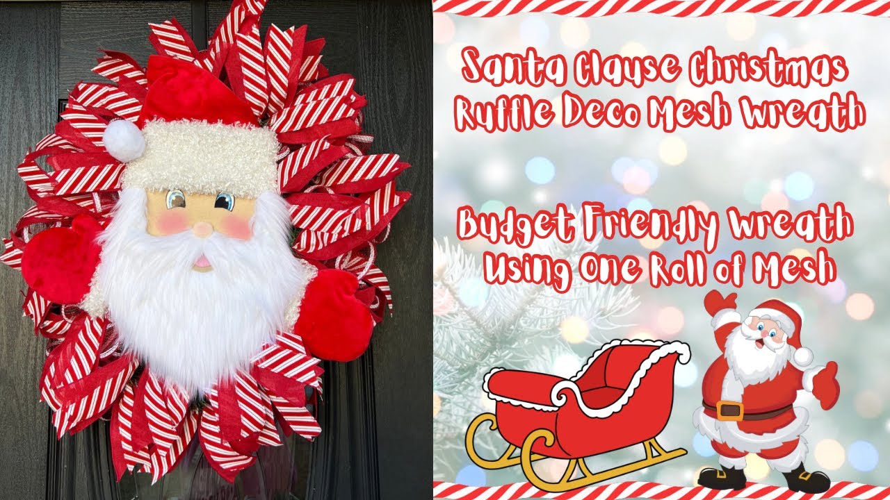 Santa Christmas Deco Mesh Wreath |Deco Mesh Stunning Wreath |Crafting ...