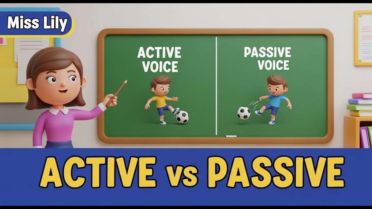 Active and Passive Voice for Kids | English Grammar Lesson | Easy Rules ...