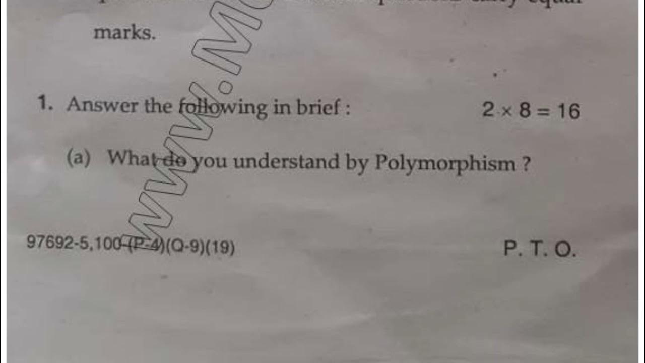 BCA 6th Sem Object Technologies & Programming Using Java Question Paper - YouTube