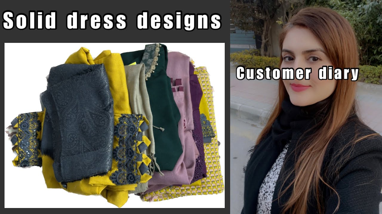 Customer dresses details / plain dress designing by Ayesha Rajpoot /customer diary - YouTube