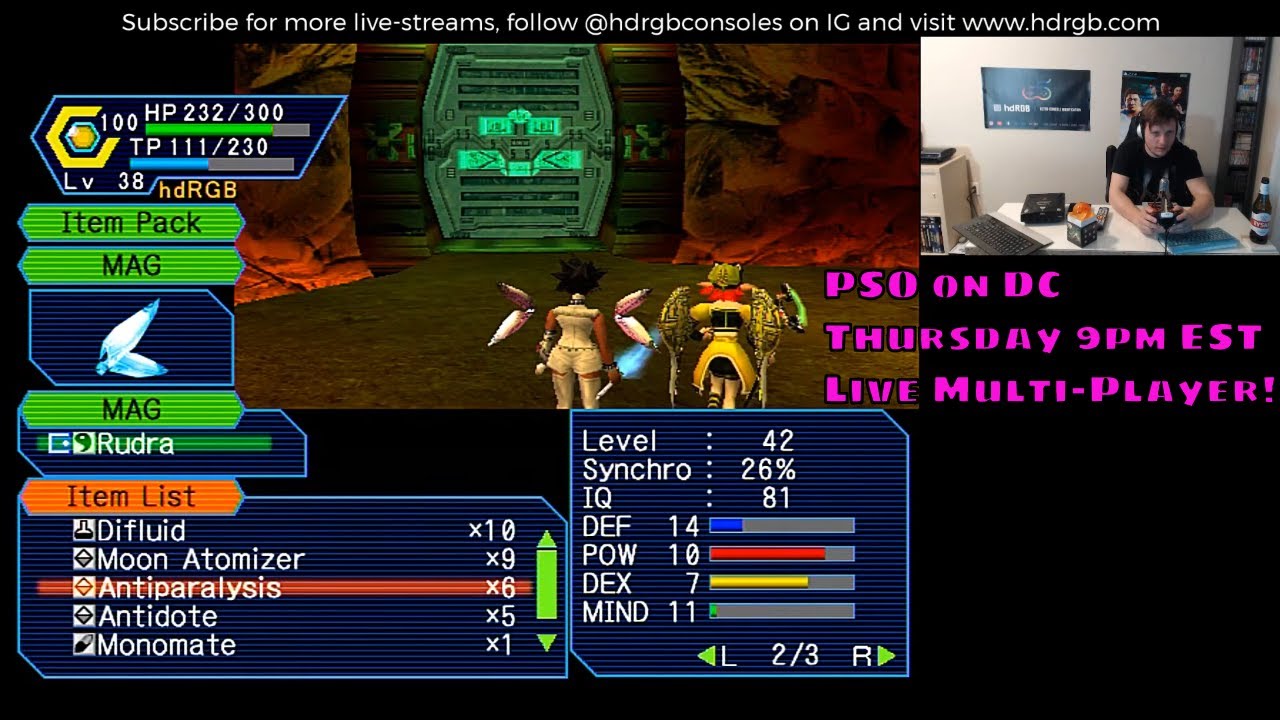 Phantasy Star Online Live-Stream [Sega Dreamcast BBA RGB] 04/15/21 ...