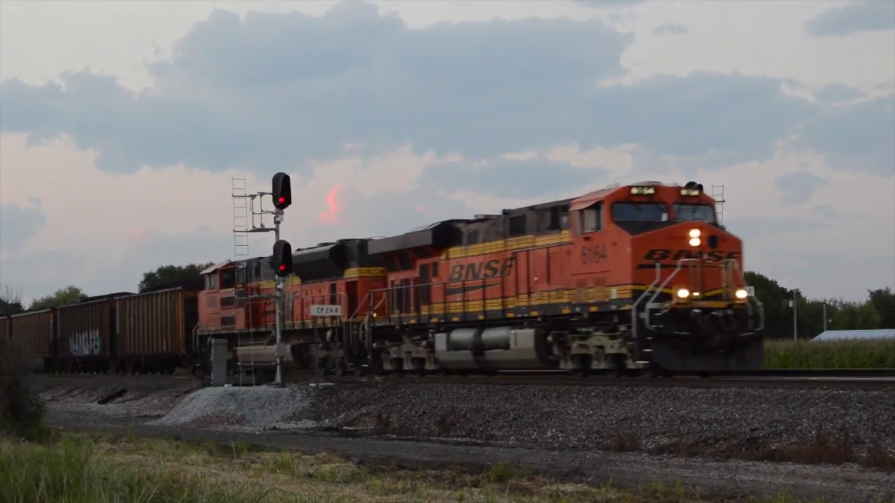 BNSF 6164, 9280 & DPU 9374 - YouTube