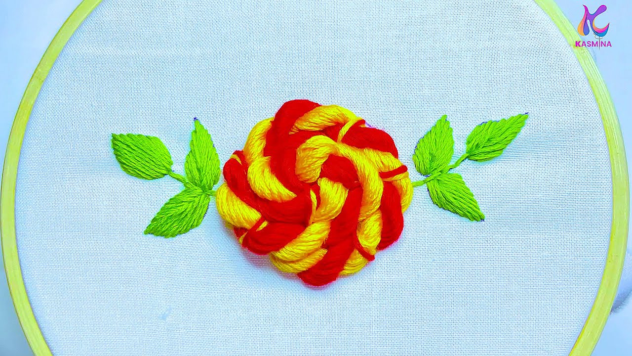 Most Beautiful 3D Rose flower with trick🥰 | hand embroidery |flower ...
