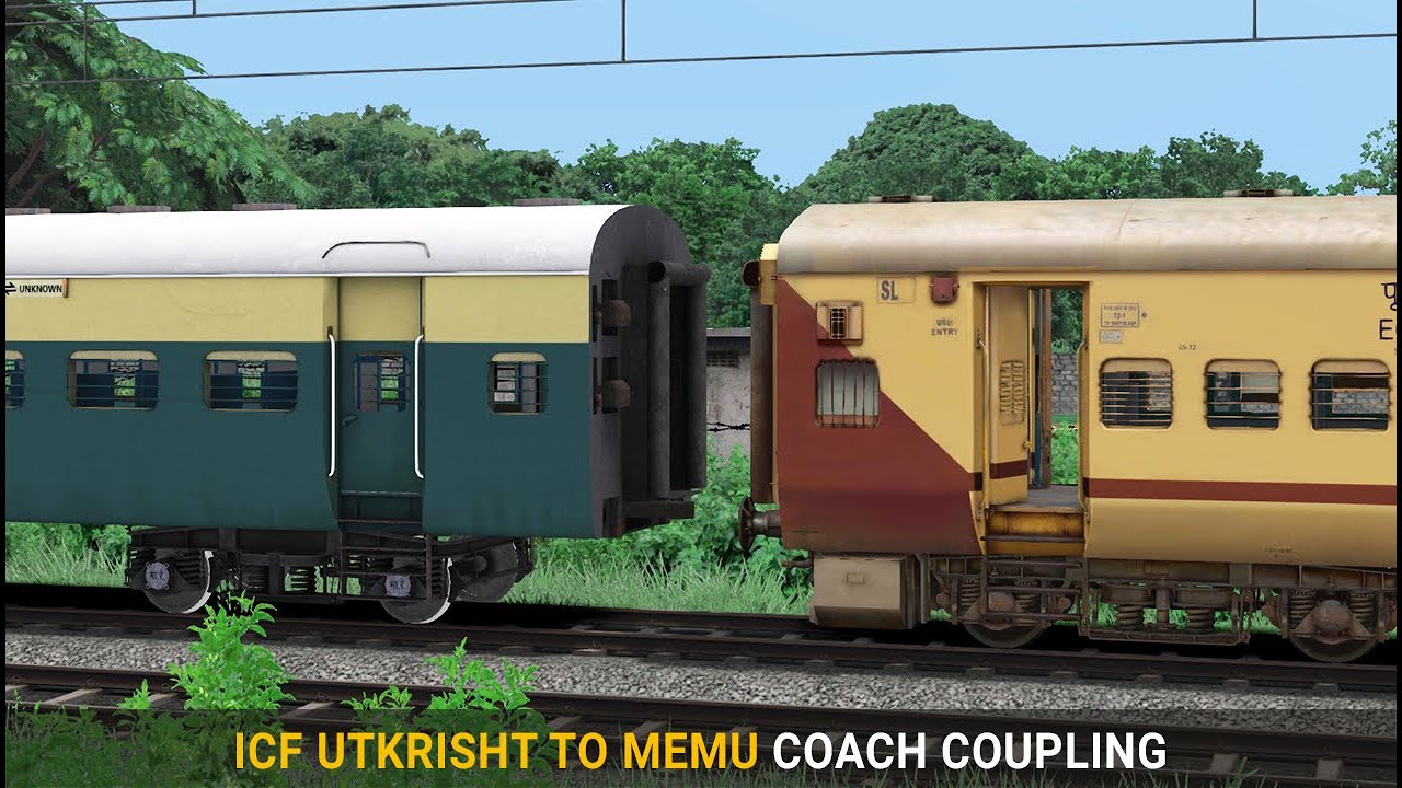MEMU Coach Coupling on ICF Utkrisht Express | Train Simulator | Coach ...
