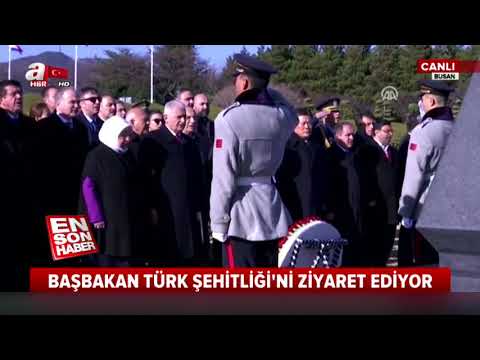 Başbakan Güney Kore'de Türk şehitlere dua etti