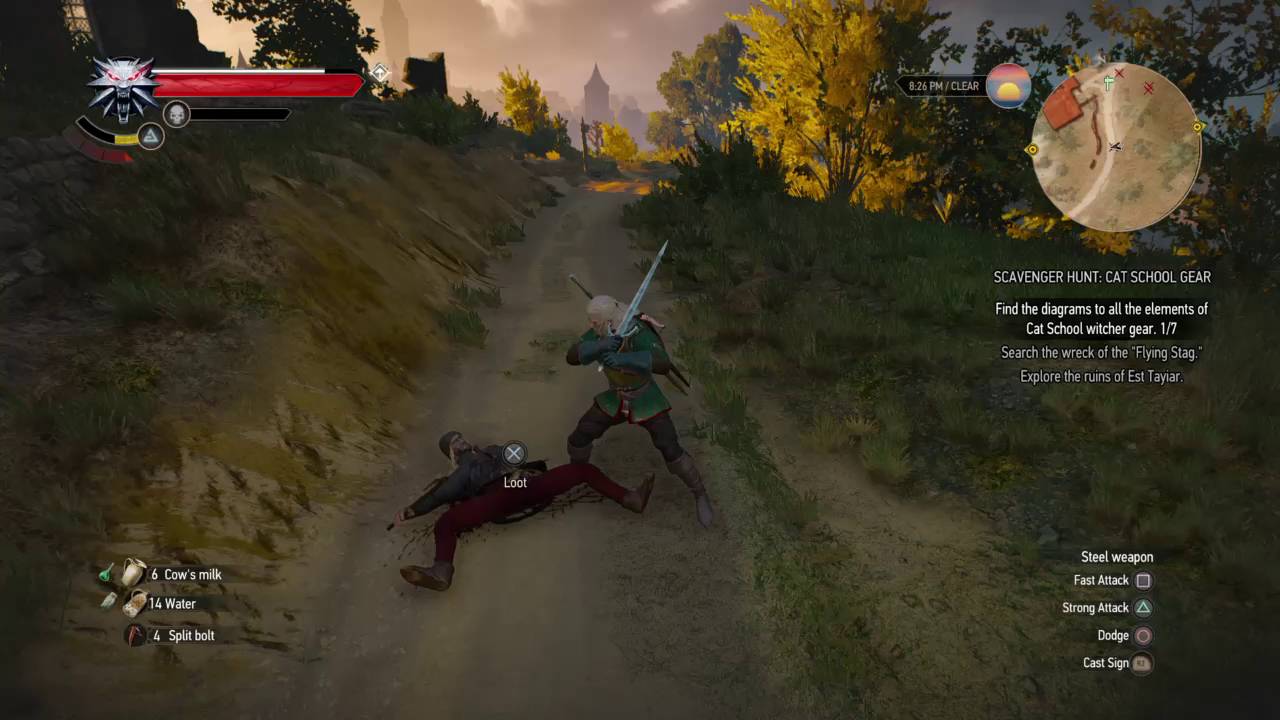 The Witcher 3 Wild Hunt - AARD Geralt - YouTube
