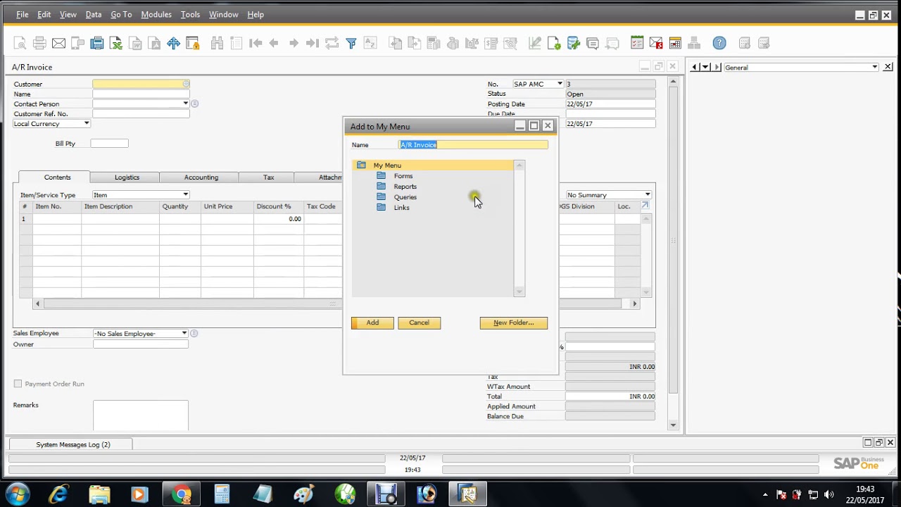 Creating My Menu In SAP B1 by Nirav Dagli - YouTube