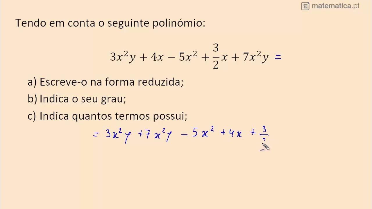 Identificar O Grau De Um Polinómio Youtube