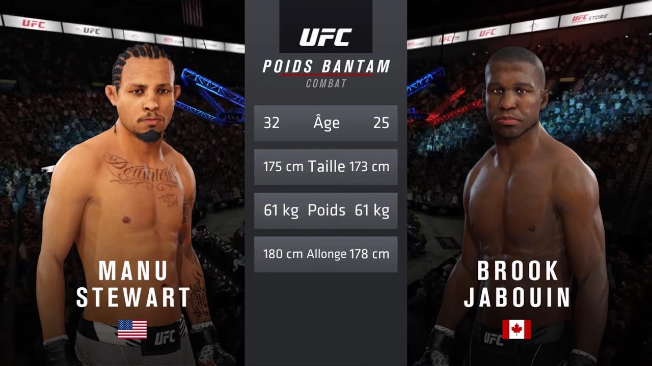 UFC 4 | Manu Stewart vs Brook Jabouin | Bantamweight | BL studio 6 ...