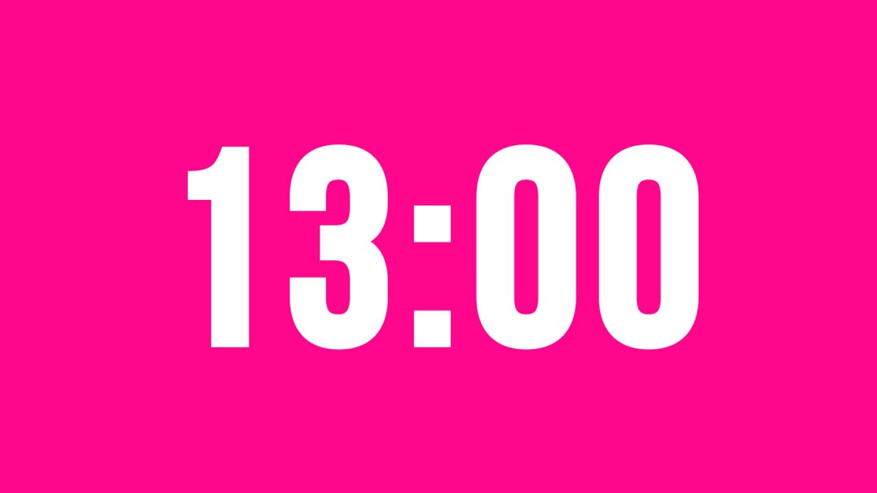 13 Minute Countdown Timer No Music With Alarm Clock At The End - YouTube