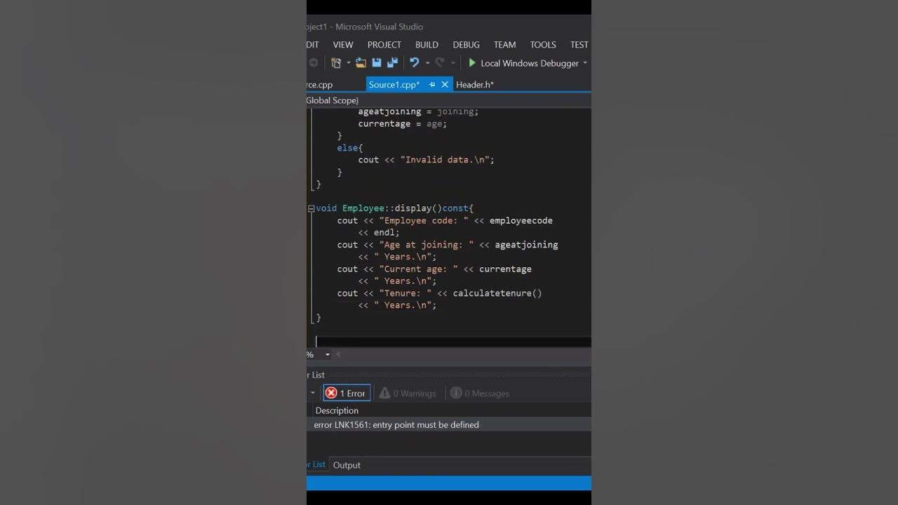 OOP C++ : Employee Program - C++ OOP project #shorts - YouTube