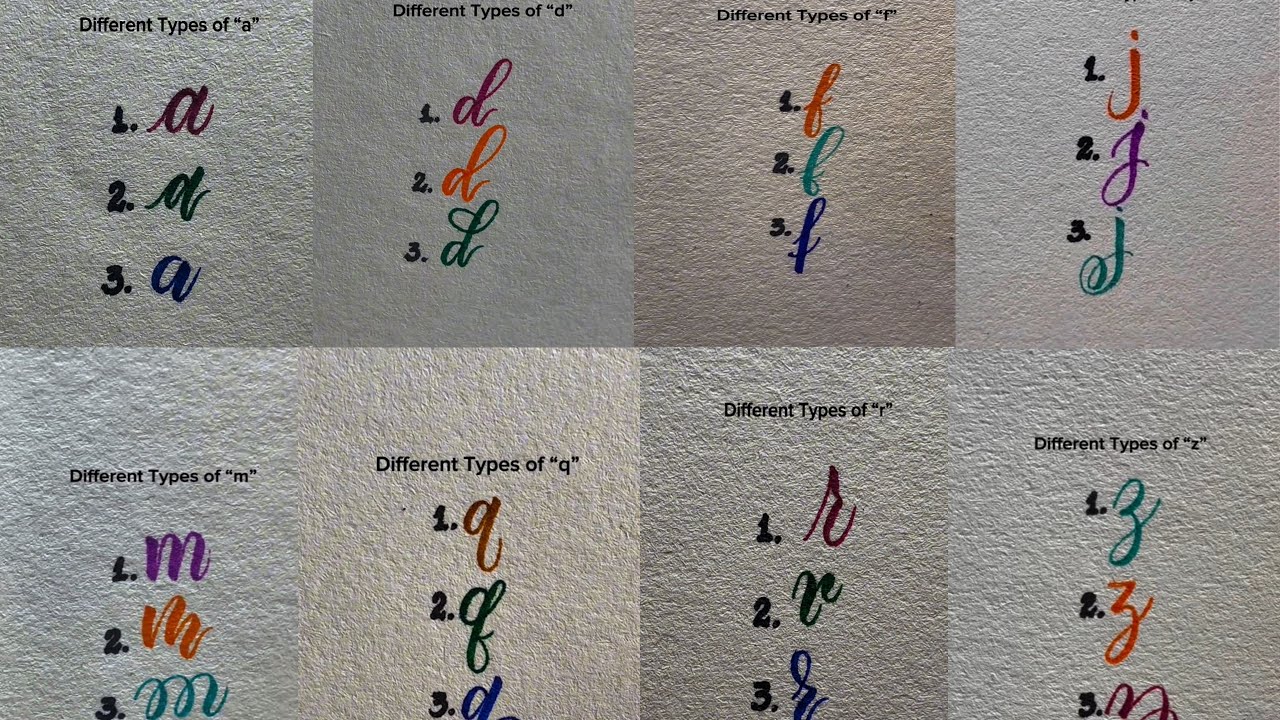 Different Types Of a-z (BrushPenCalligraphy) #tutorial - YouTube