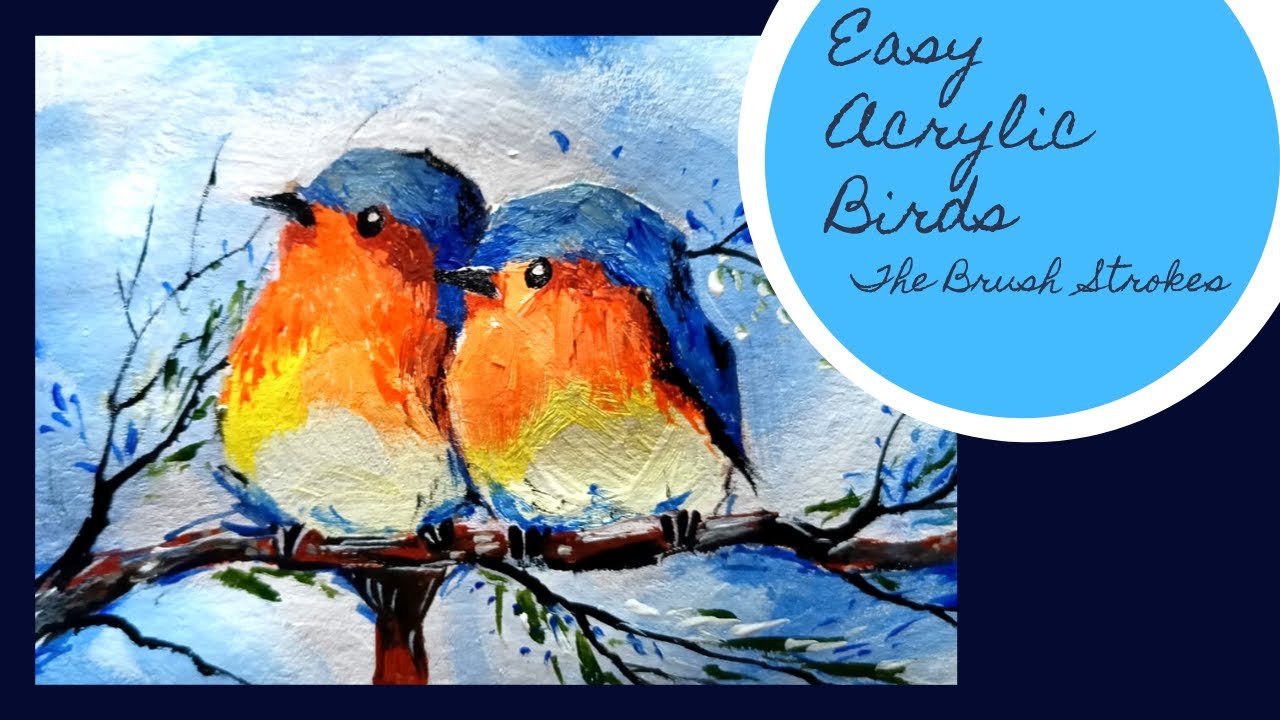 How to paint birds using acrylics/ ACRYLIC/ BIRDS TIMELAPSE TUTORIAL ...