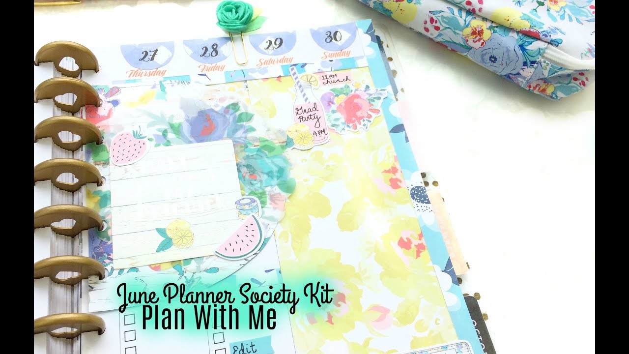 June Planner Society Kit Plan With Me (Happy Planner) - YouTube