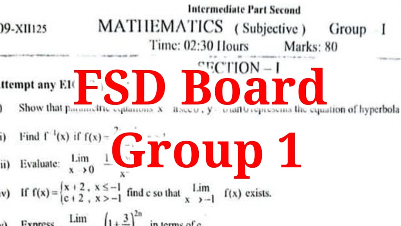 12th class math paper 2025|faisalabad board 12 class math group 1 mcqs ...