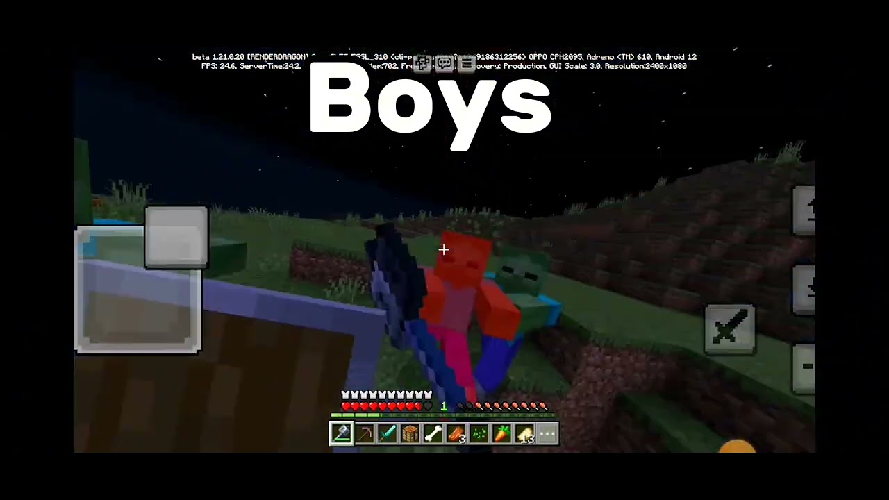 Girls Vs Boys Fight With Mob In Minecraft - YouTube