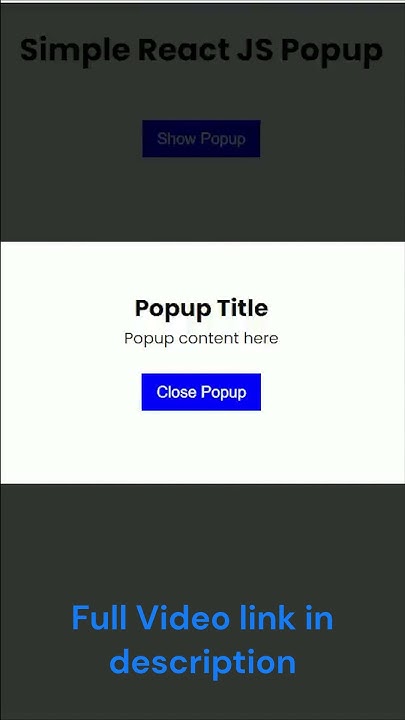 React JS Simple Popup demo #reactjstutorial - YouTube