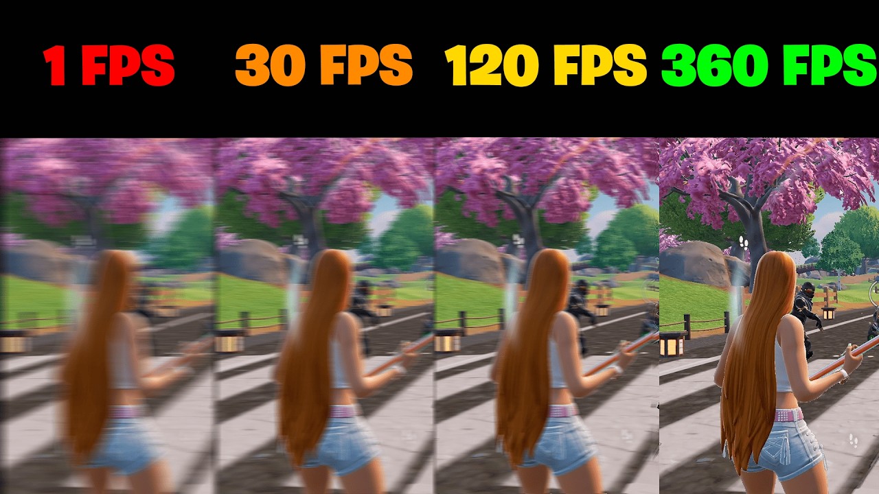 Fortnite 1fps vs 10fps vs 30fps vs 60fps vs 120fps vs 144fps vs 165fps ...