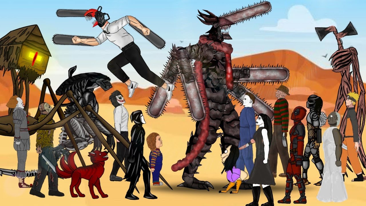 Chainsaw man Devil vs Stranger Things, Jason, Michael, Makima, Aki gun ...