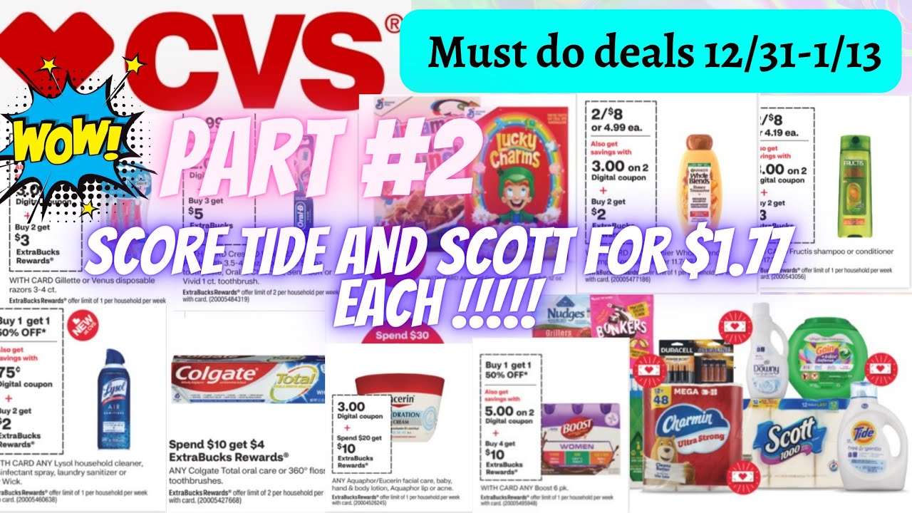 🔥PART 2 CVS MUST DO DEALS 12/31-1/13| SCORE TIDE AND SCOTT PAPER $1.77 ...