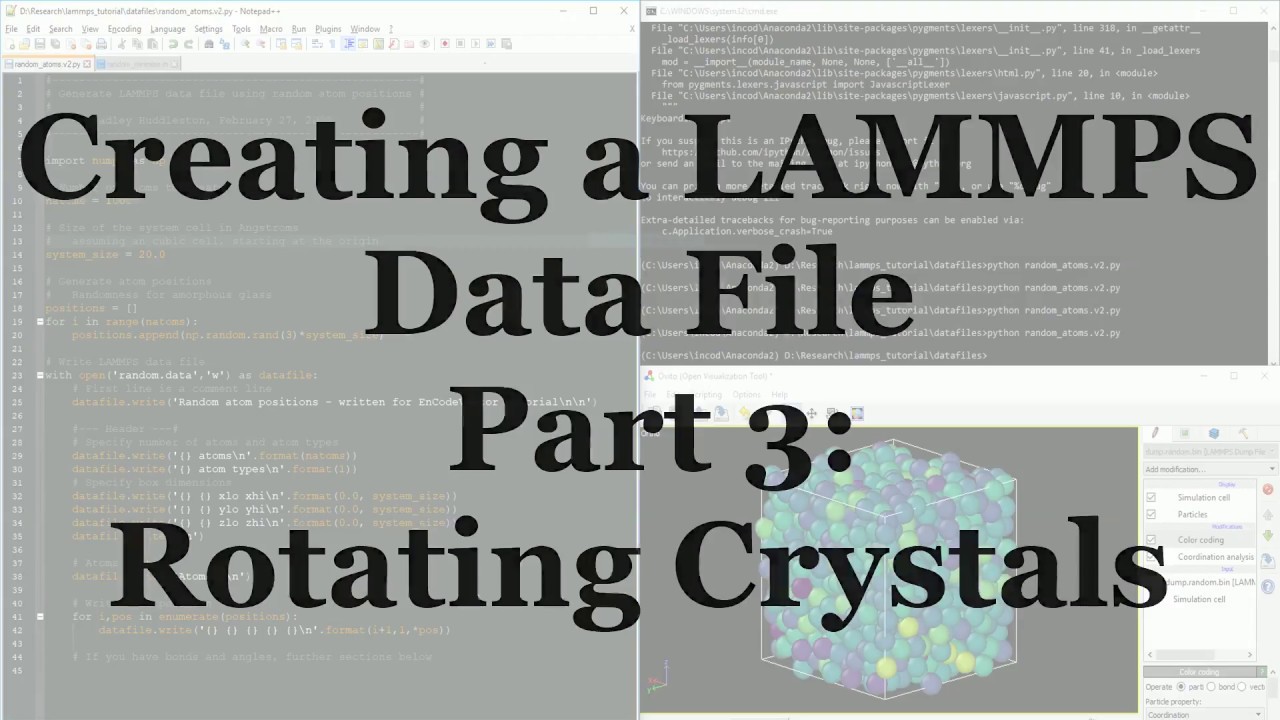Building a Rotated Crystal for LAMMPS using Python - YouTube