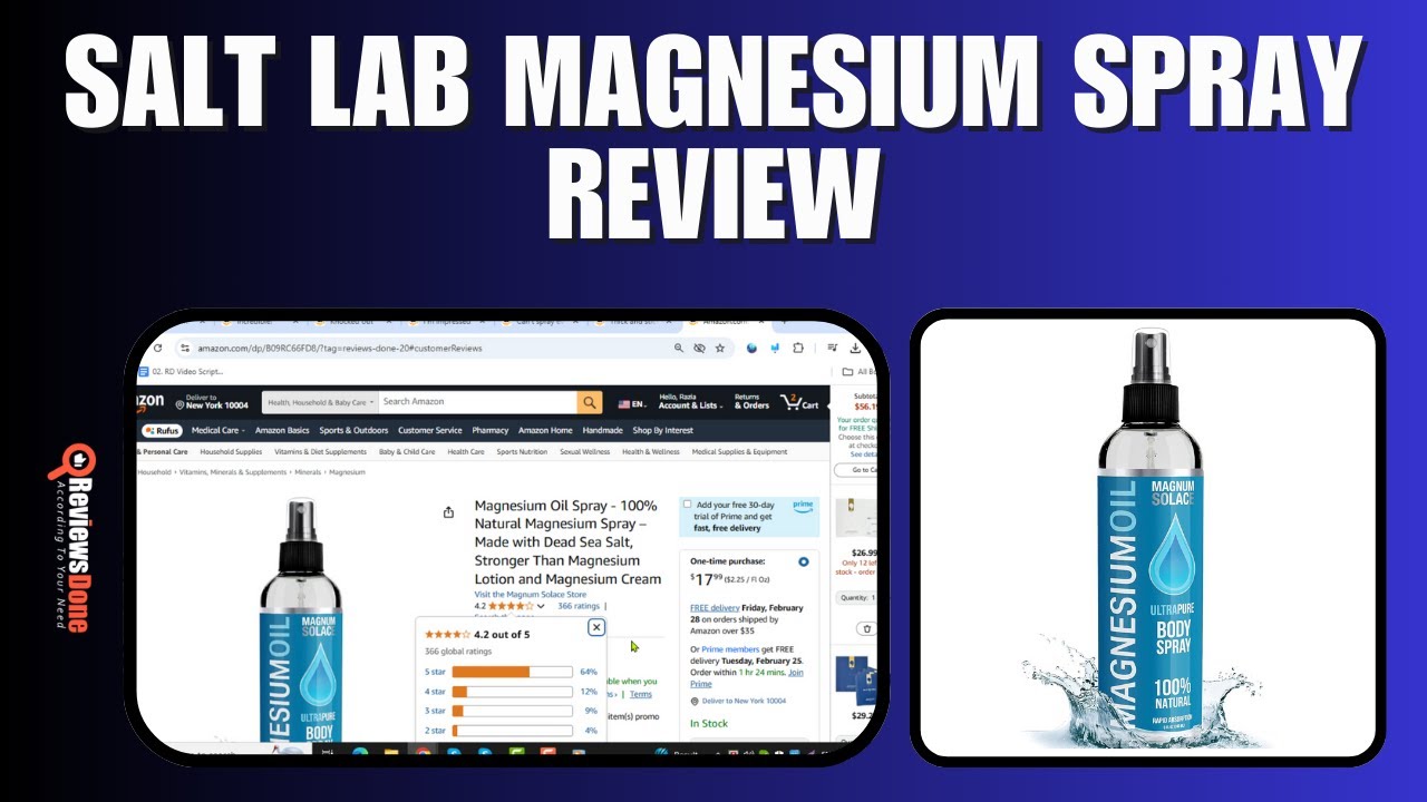 Salt Lab Magnesium Spray Review - Does It Really Work - YouTube