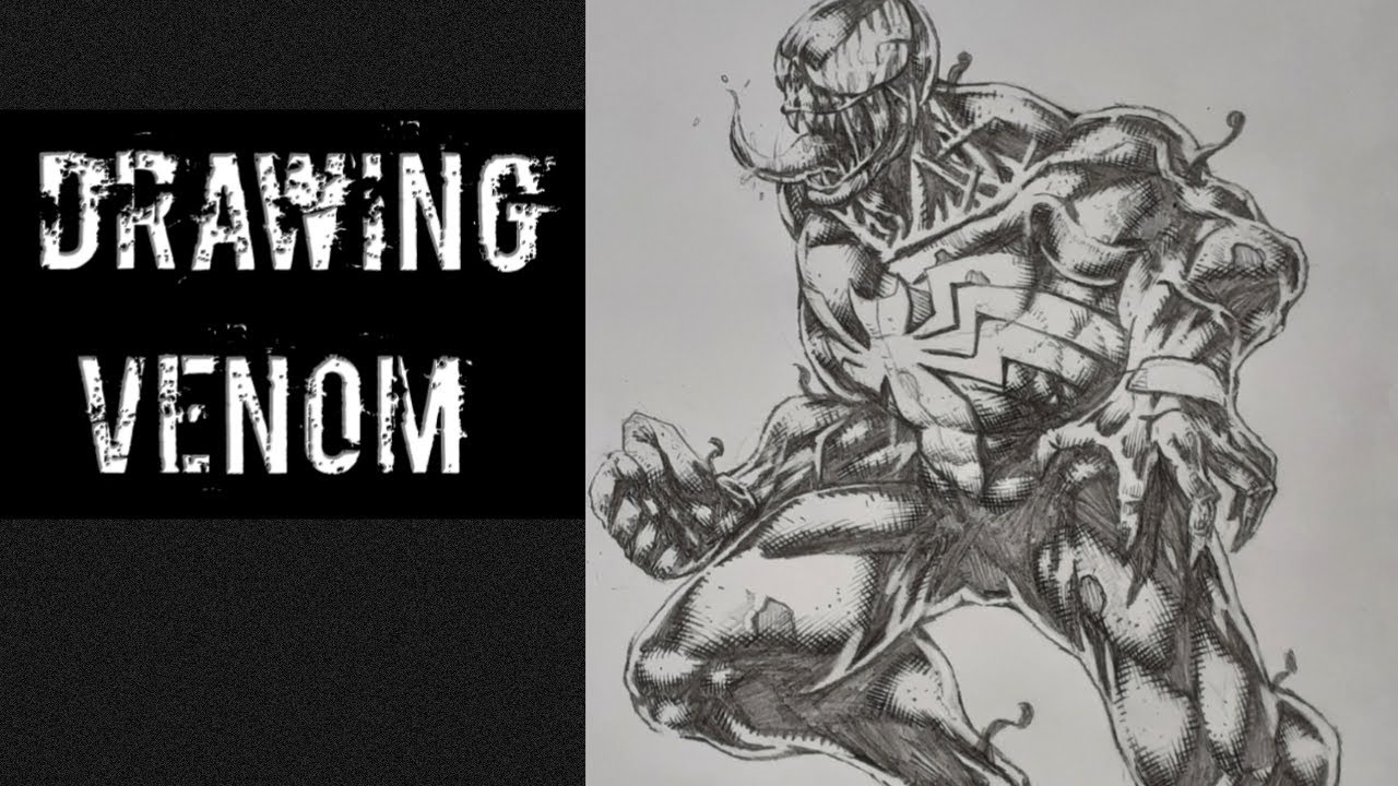 drawing VENOM (comicbook art style) - YouTube