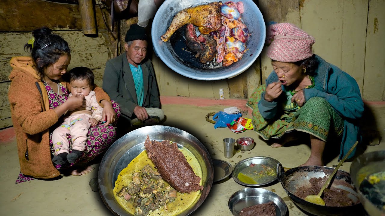 Local Chicken with National food DHIDO in Village Kitchen | CHICKEN ...