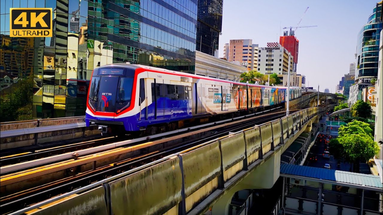 [4K]รถไฟฟ้าBTSสถานีชิดลม(E1)ในสายสุขุมวิท BTS Sukhumvit line @ Chit Lom ...