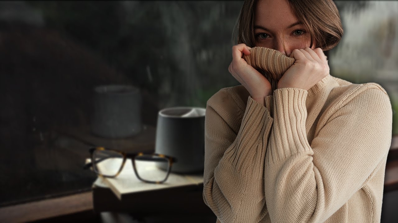 Cozy Room Ambience Asmr🌙 Rain On Window Sounds With Crackling Fire For