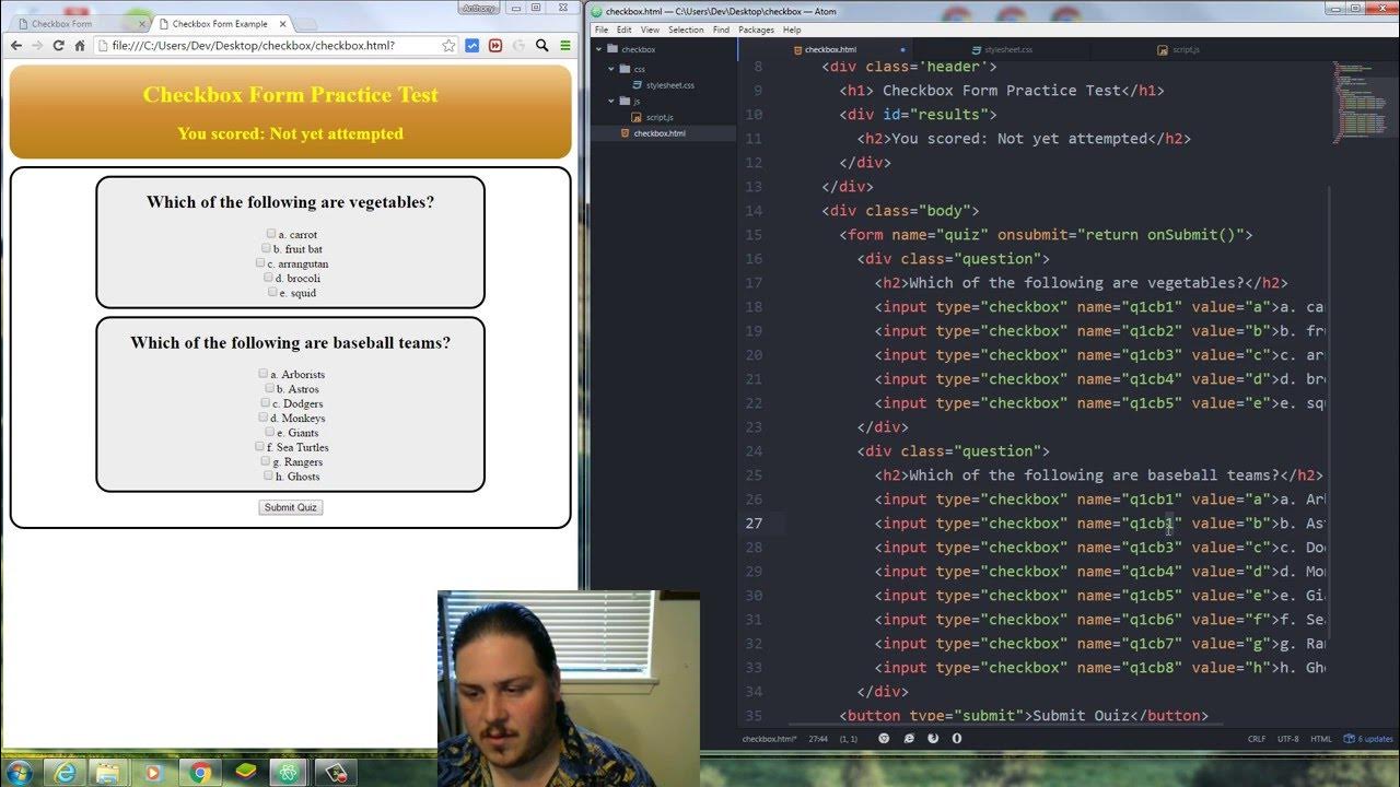 How to Program functional Web Form Checkboxes with HTML CSS and Javascript - YouTube
